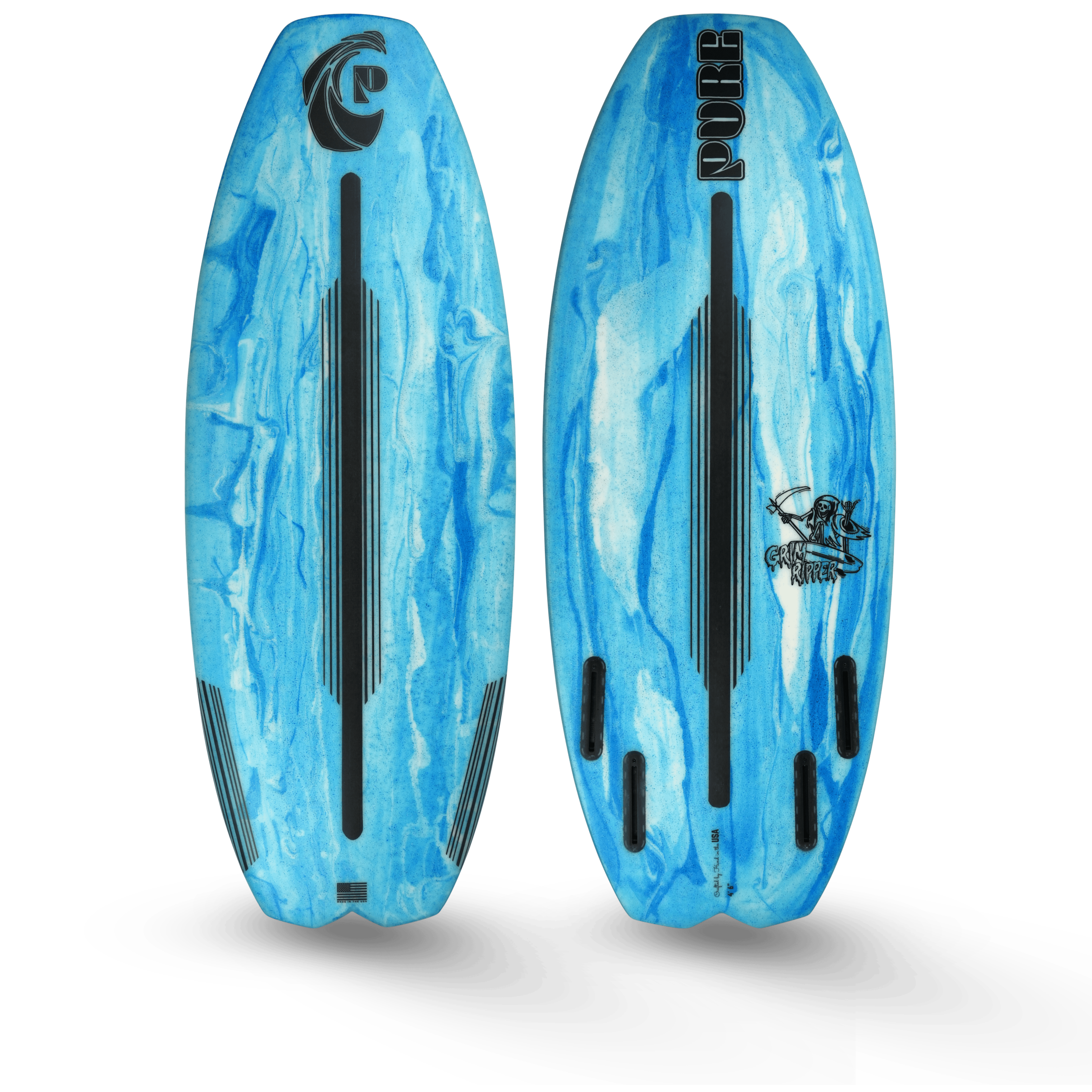 Grim Ripper - Blue Resin Swirl 4'6" – Pure Wakesurf
